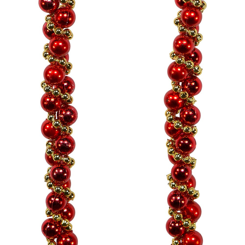 Red and Gold Bead Twisted Garland - Kurt S. Adler Inc