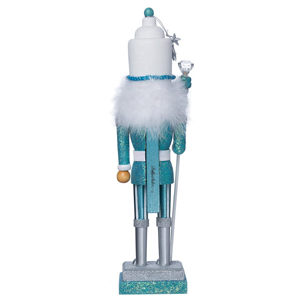 17“ Hollywood Nutcrackers™ Turquoise and White Glittered Soldier Nutcracker