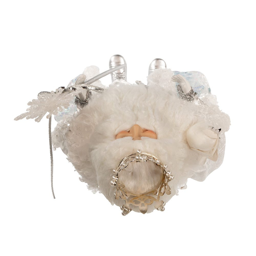 21" Silver, White and Light Blue Standing Santa - Kurt S. Adler Inc