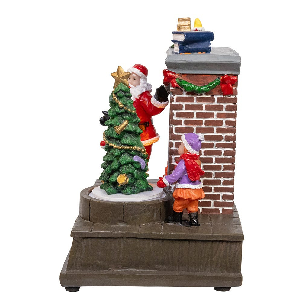 Animated Fireplace Scene With Santa & Tree - Kurt S. Adler Inc