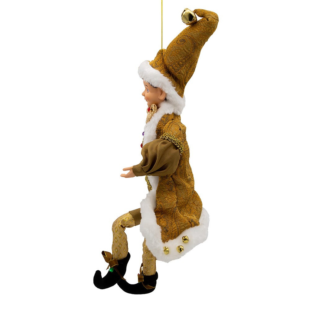 16" KSA Kringles Fortune Gold Elf Ornament - Kurt S. Adler Inc