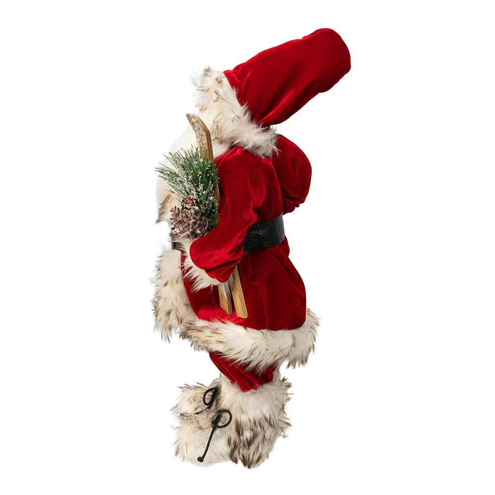 18" KSA Kringles Rustic Santa With Skis - Kurt S. Adler Inc