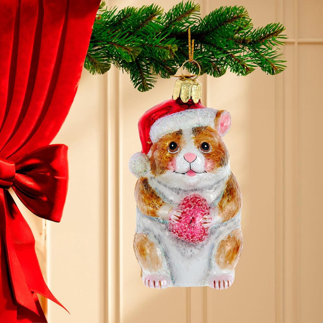 Noble Gems™ Glass Hamster With Gumdrop Ornament