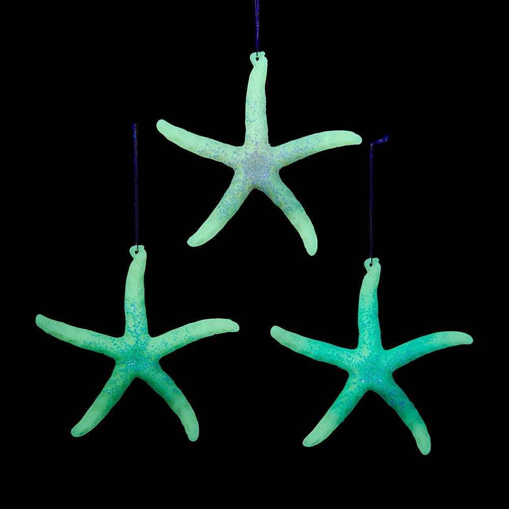 Glow-In-The-Dark Starfish Ornaments, 3 Assorted