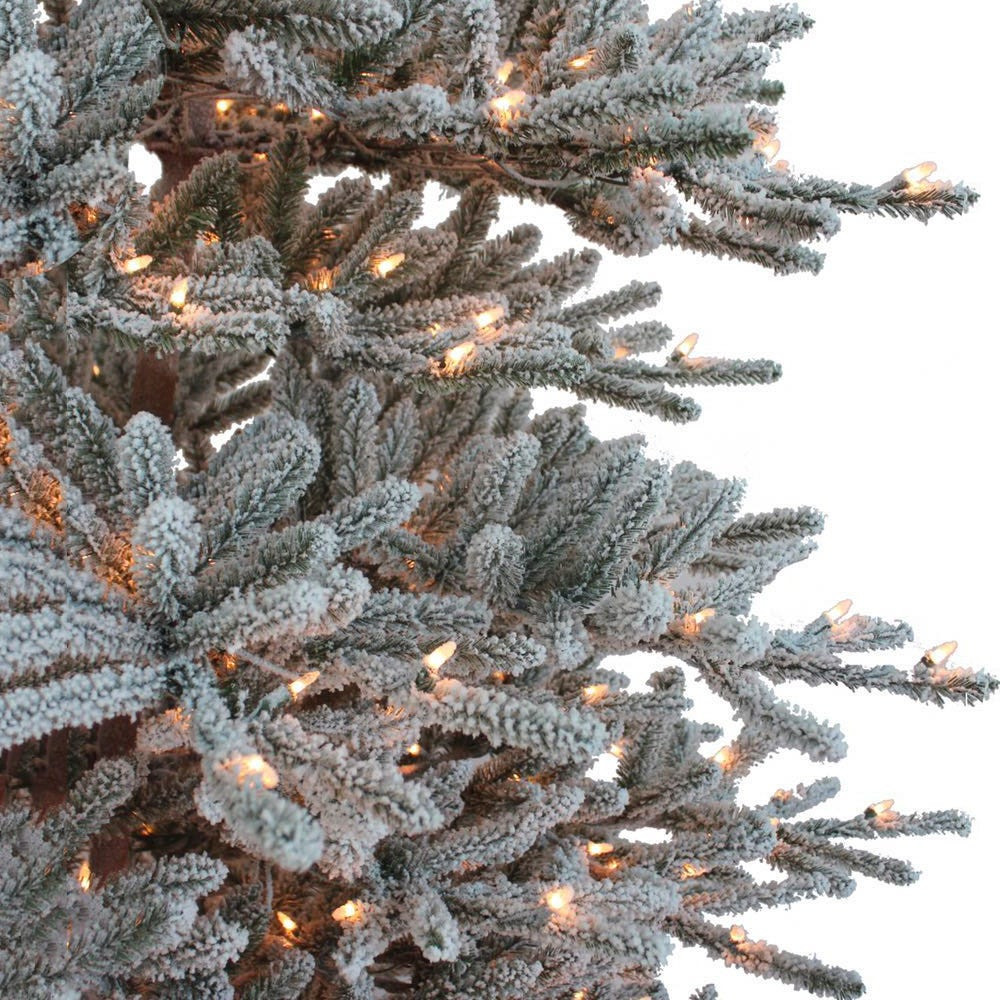 9' Pre-Lit Clear Incandescent Flocked Vail Pine Tree - Kurt S. Adler Inc