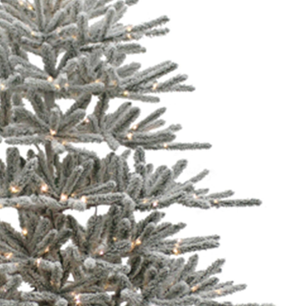 7' Pre-Lit Warm White LED Flocked Vail Pine Tree - Kurt S. Adler Inc