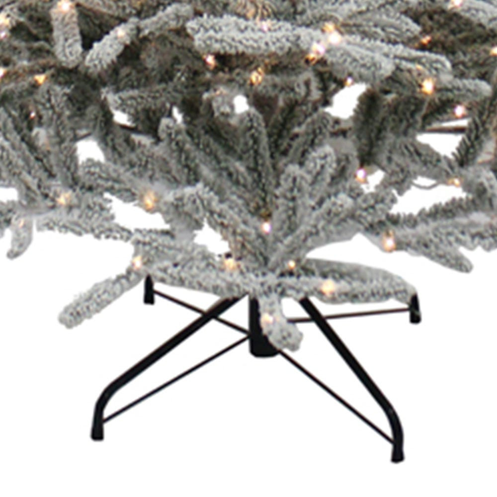 7' Pre-Lit Warm White LED Flocked Vail Pine Tree - Kurt S. Adler Inc