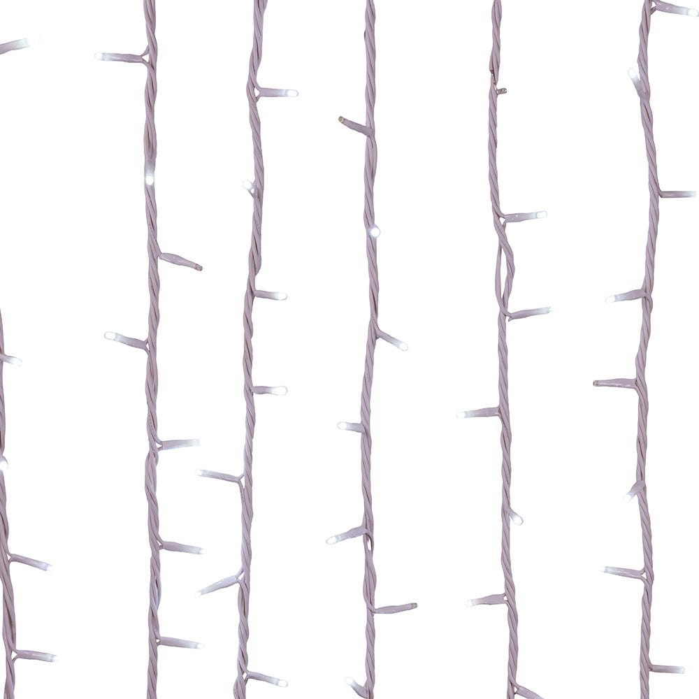 16.5' UL 100L Cool White LED White Wire Jingle Bright™ Light Set