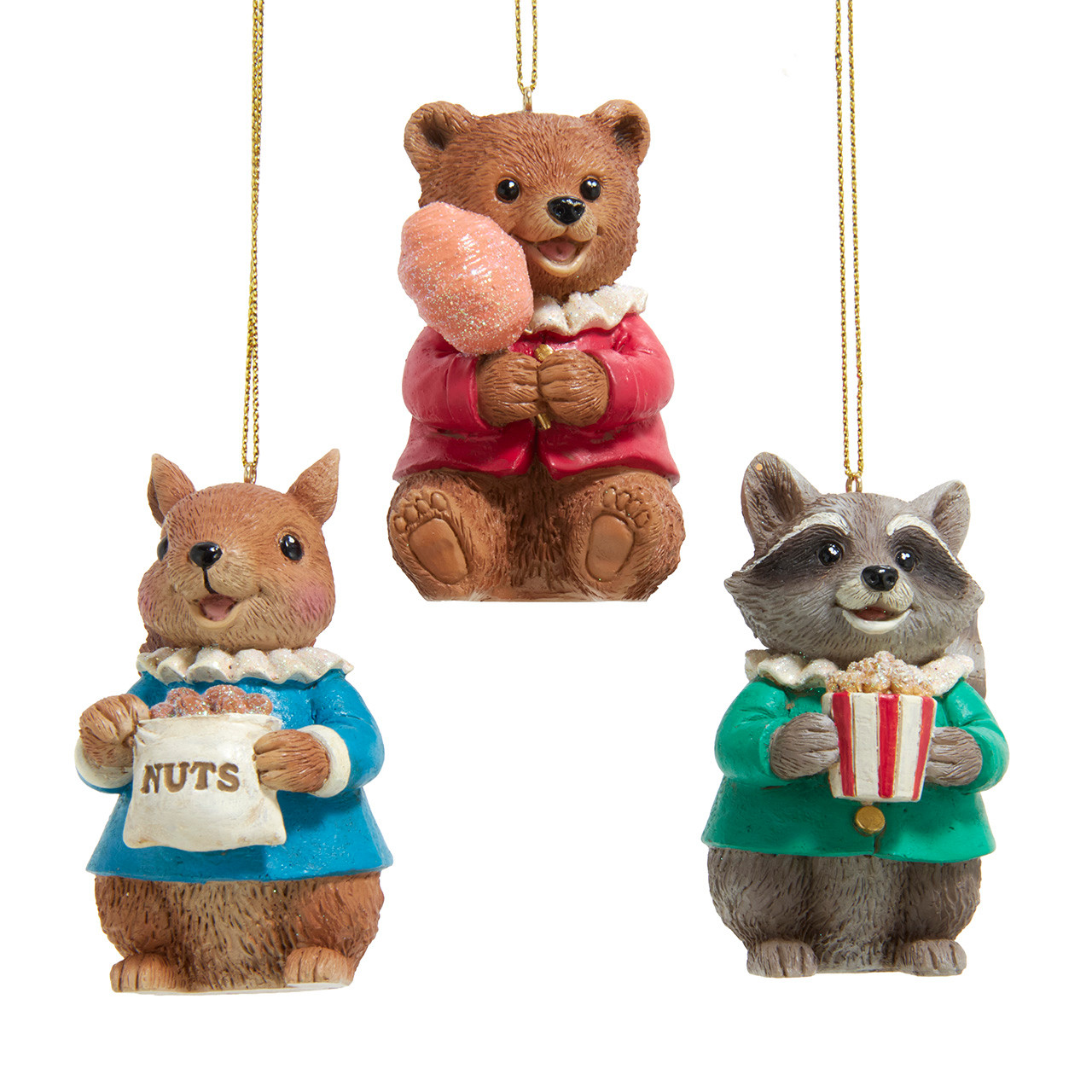 Carnival Baby Animal With Food Ornaments, 3 Assorted - Kurt S. Adler Inc