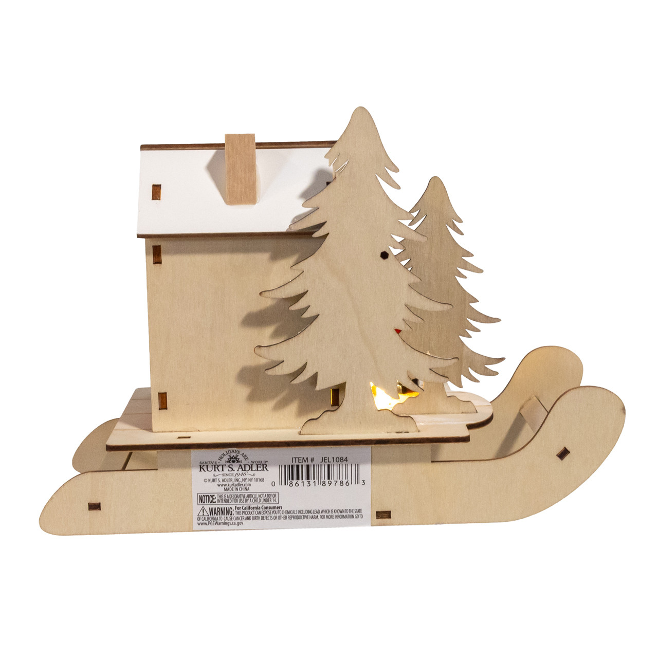 5.5" Battery Operated LED Lighted Sled With Village Scene & Santa ...
