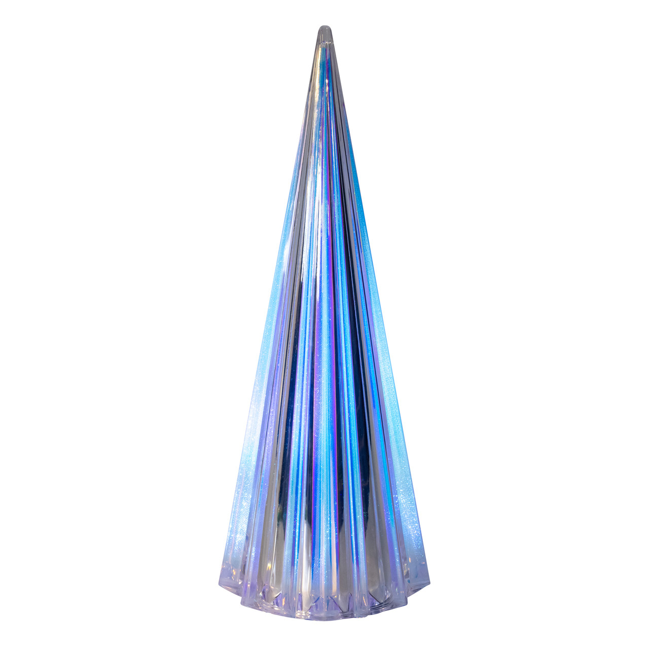 13.75" Battery Operated Cool White LED Cone Tree