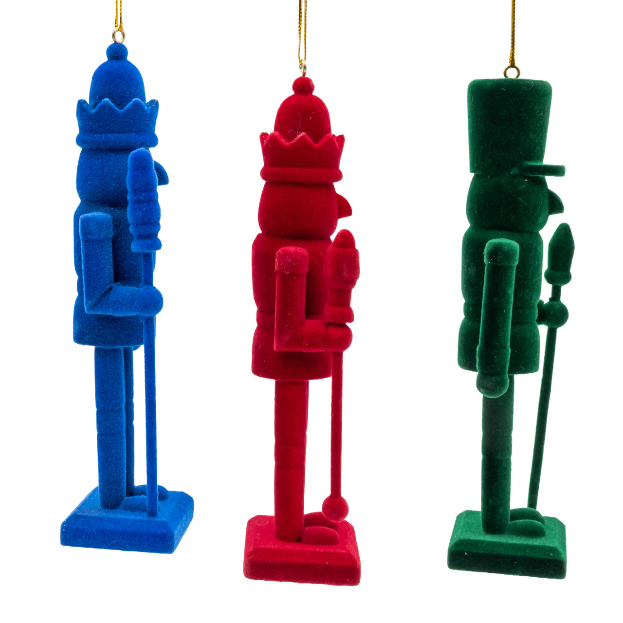 6" Pink, Green, Red & Blue Flocked Nutcracker Ornaments, 4 Assorted ...