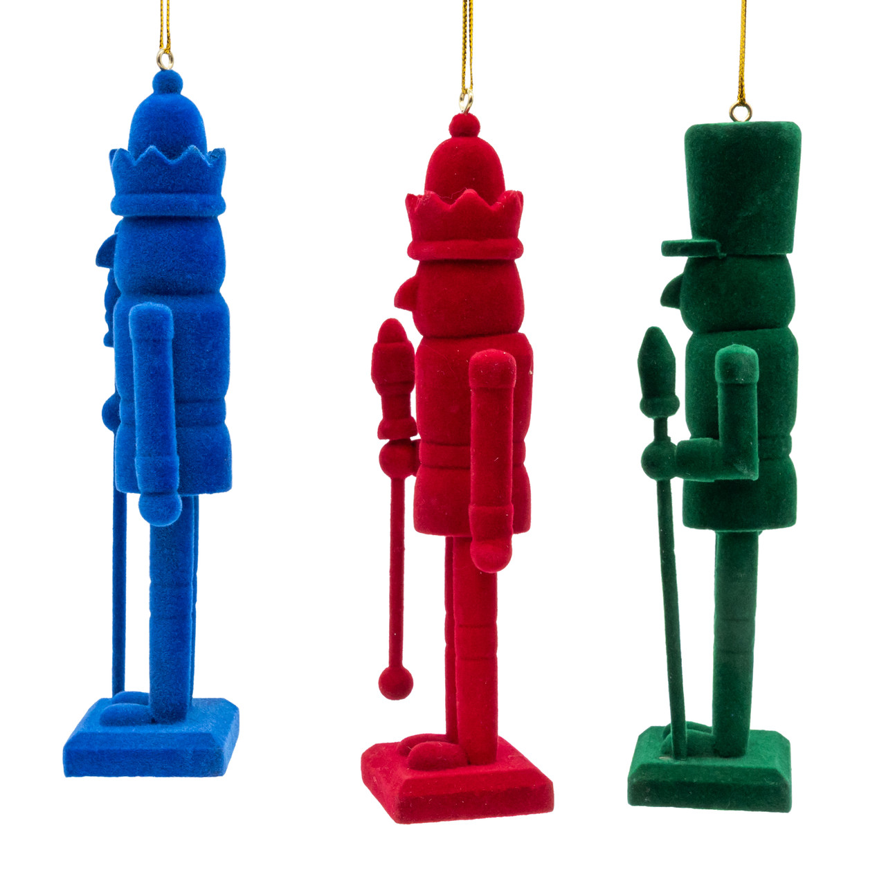 6" Flocked Nutcracker Ornaments, 3 Assorted