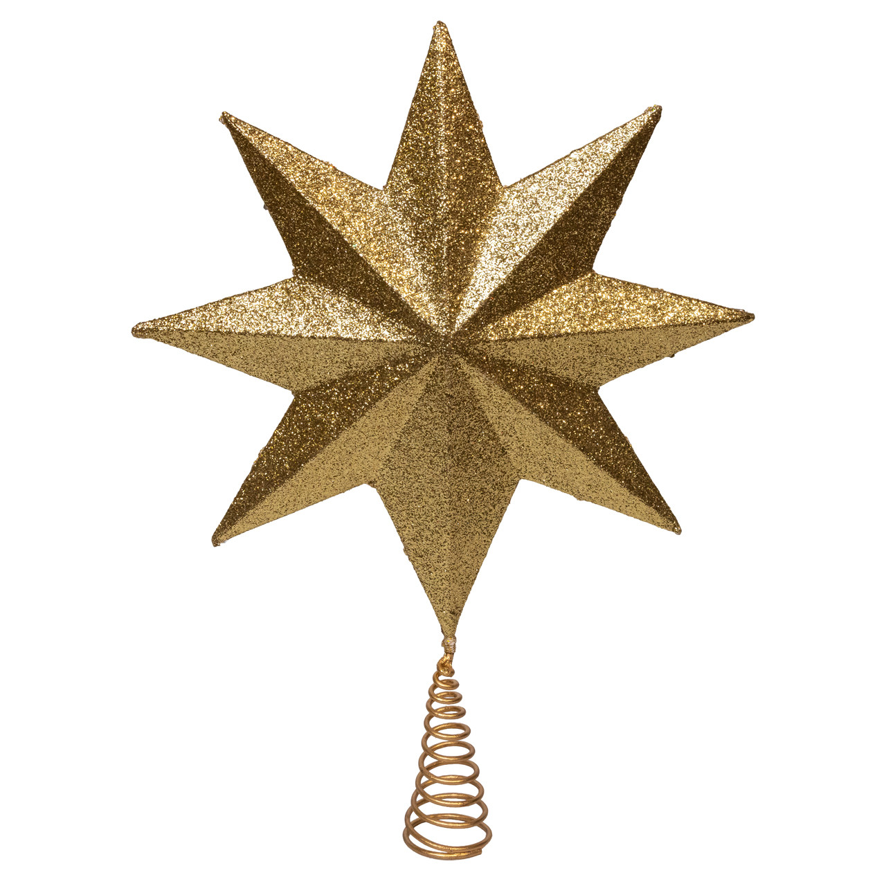 16" 8-Point Red, Gold & Silver Flower Motif Tree Top
