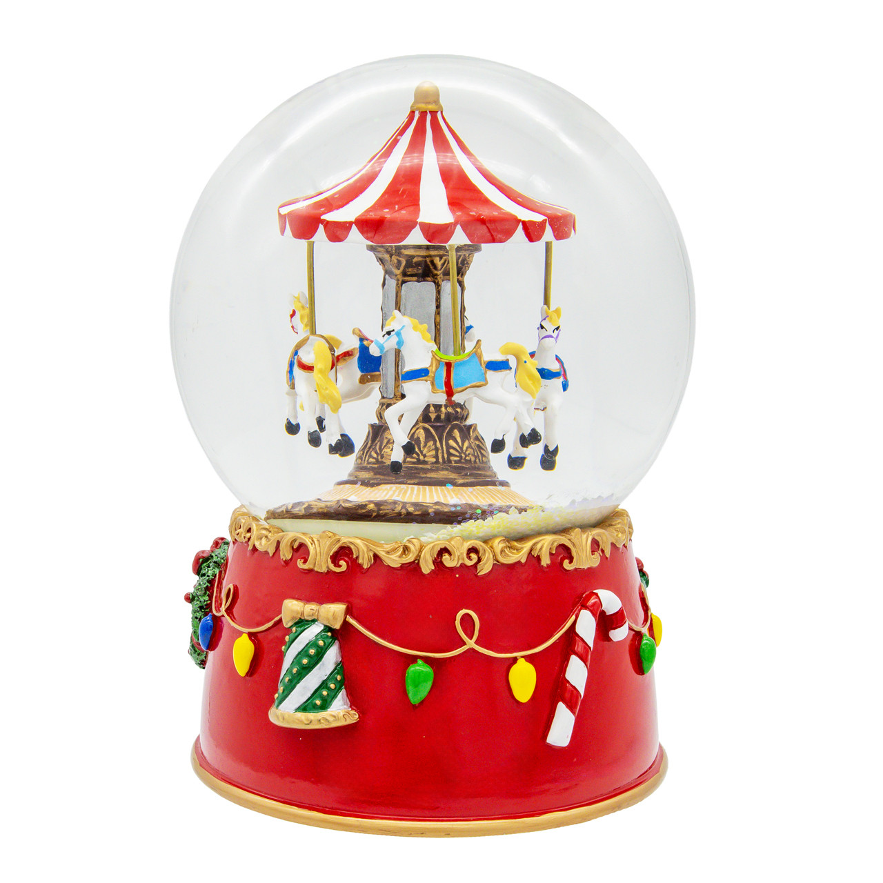 120MM Wind-Up Musical Revolving Carousel Water Globe - Kurt S. Adler Inc