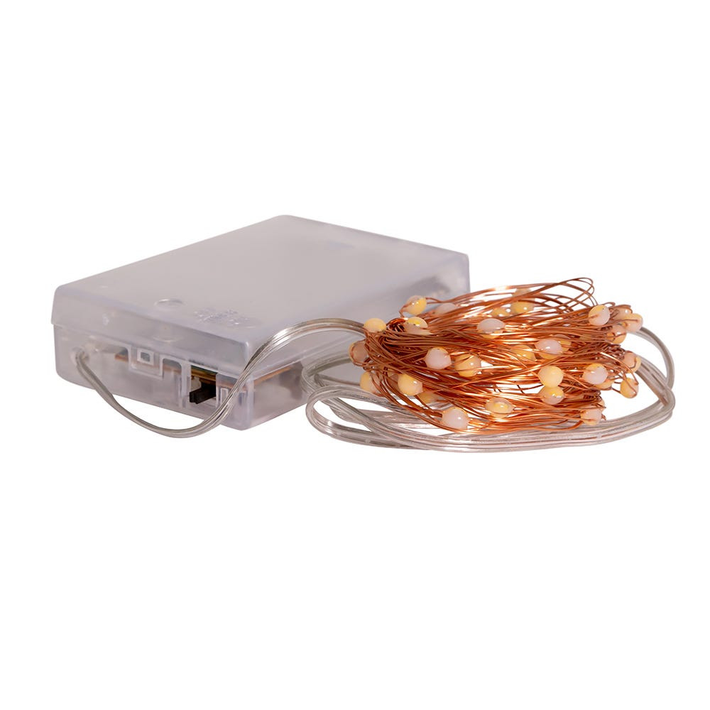 16.3' Battery Operated 50L Warm White Superbright LED Copper Wire Light ...