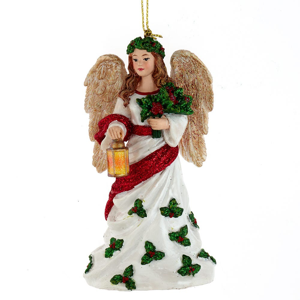 Holiday Formal Angel With Lantern Ornament - Kurt S. Adler Inc