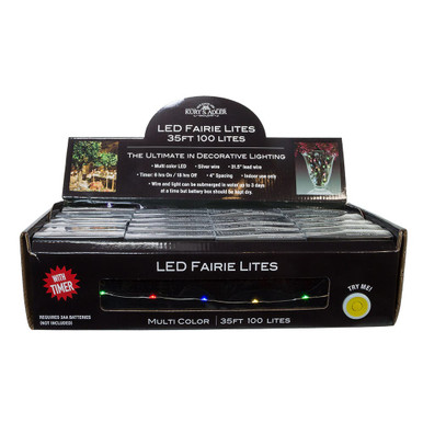 33' Battery Operated 100L Multicolor Fairy LED Silver Wire Light Set In PDQ