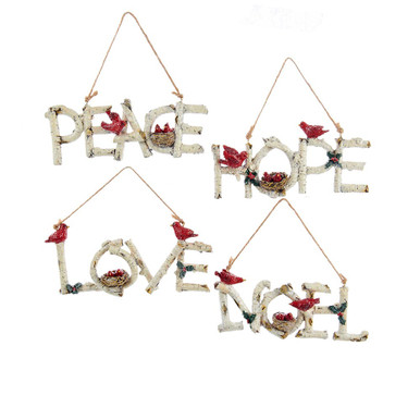 Birch Word Ornaments