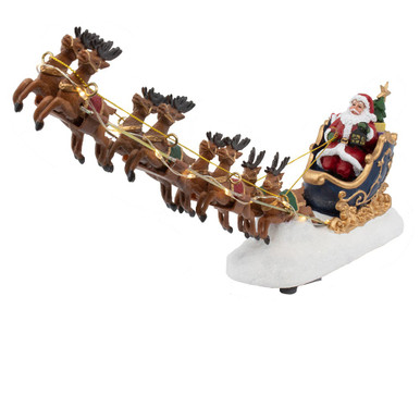 7" Battery Operated LED Santa With Sleigh Table Piece - Kurt S. Adler Inc