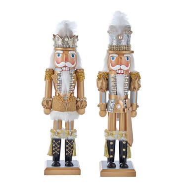 15" Gold Nutcrackers, 2 Assorted - Kurt S. Adler Inc