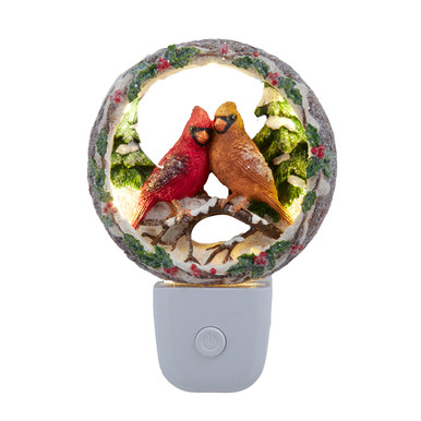 Rustic Cardinal LED Night Light - Kurt S. Adler Inc