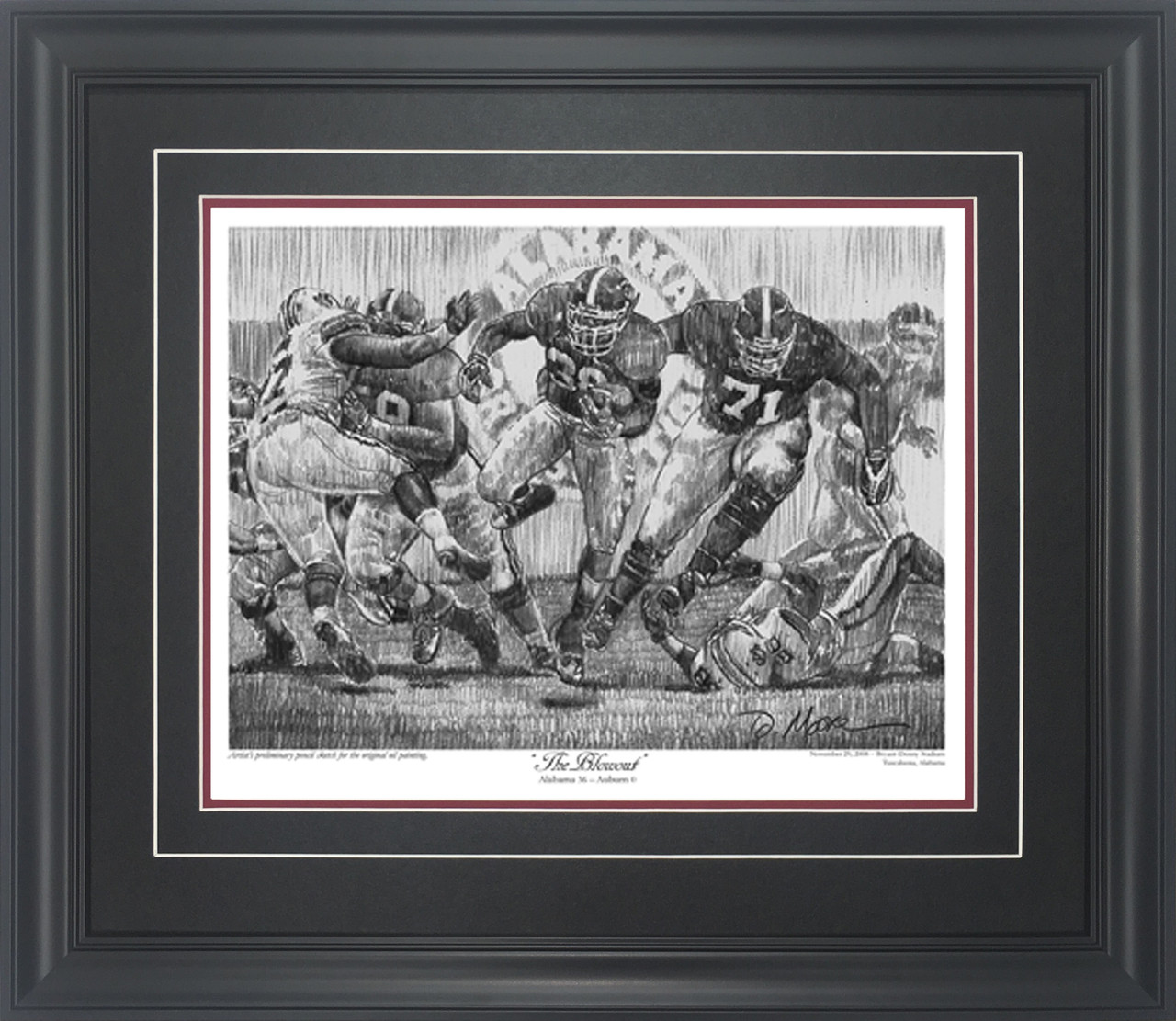 Alabama Football Art - Daniel A. Moore - Pencil Drawing Prints