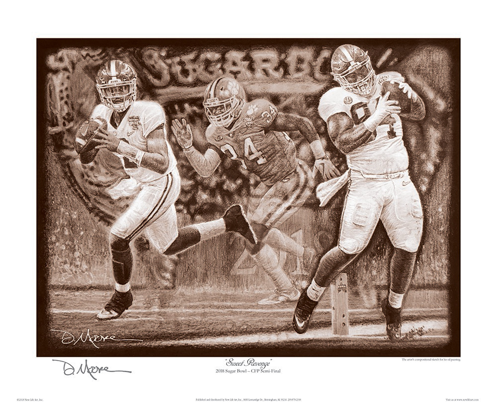 Alabama Football Art - Daniel A. Moore - Pencil Drawing Prints