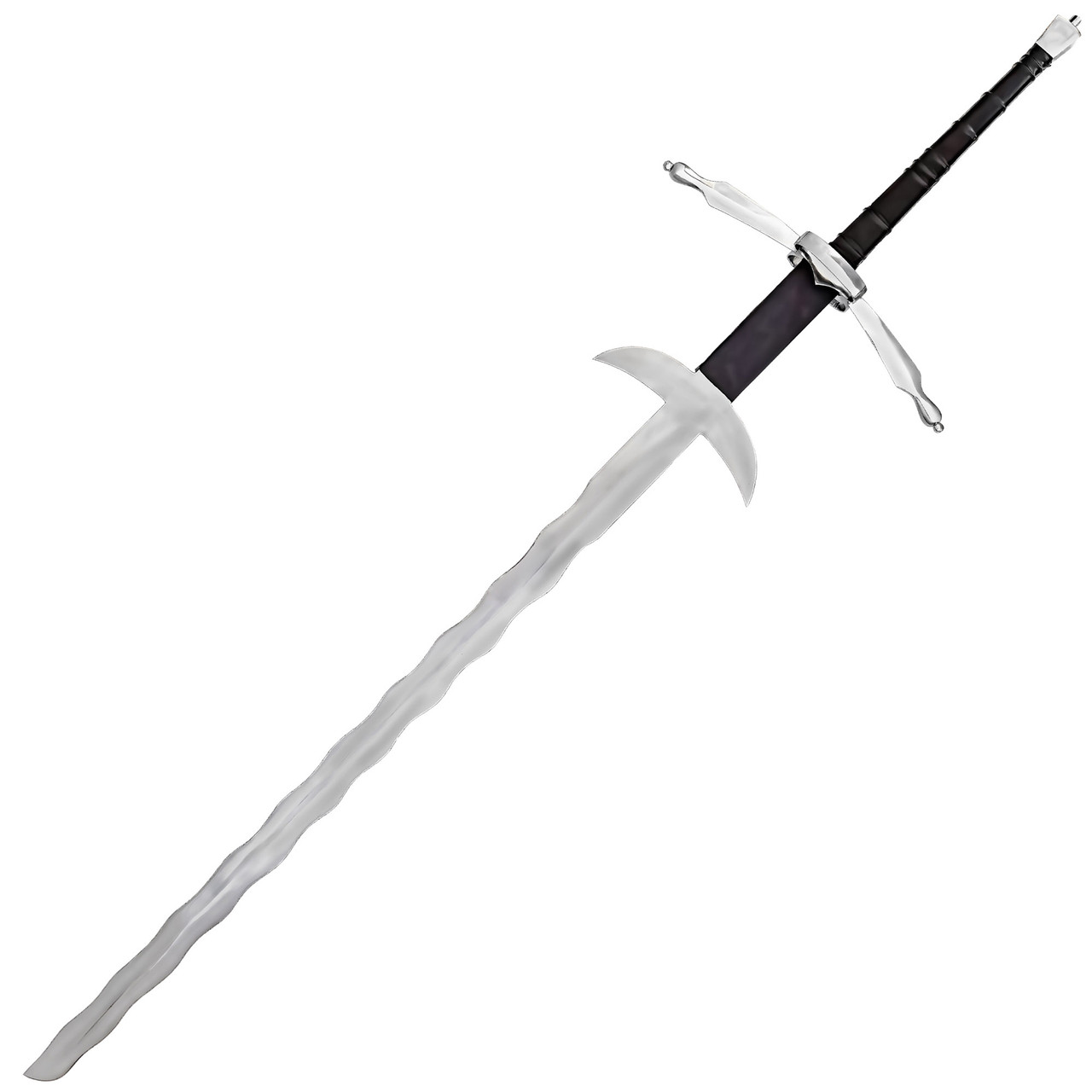 German Flamberg Sword Two-Handed with Leather-Covered Ricasso and ...