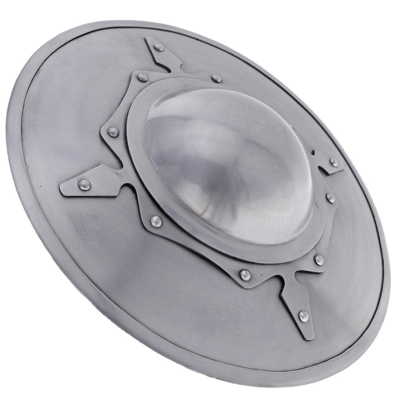 Silver Polished Medieval Buckler Shield – 16G Steel Round Hand Shield ...