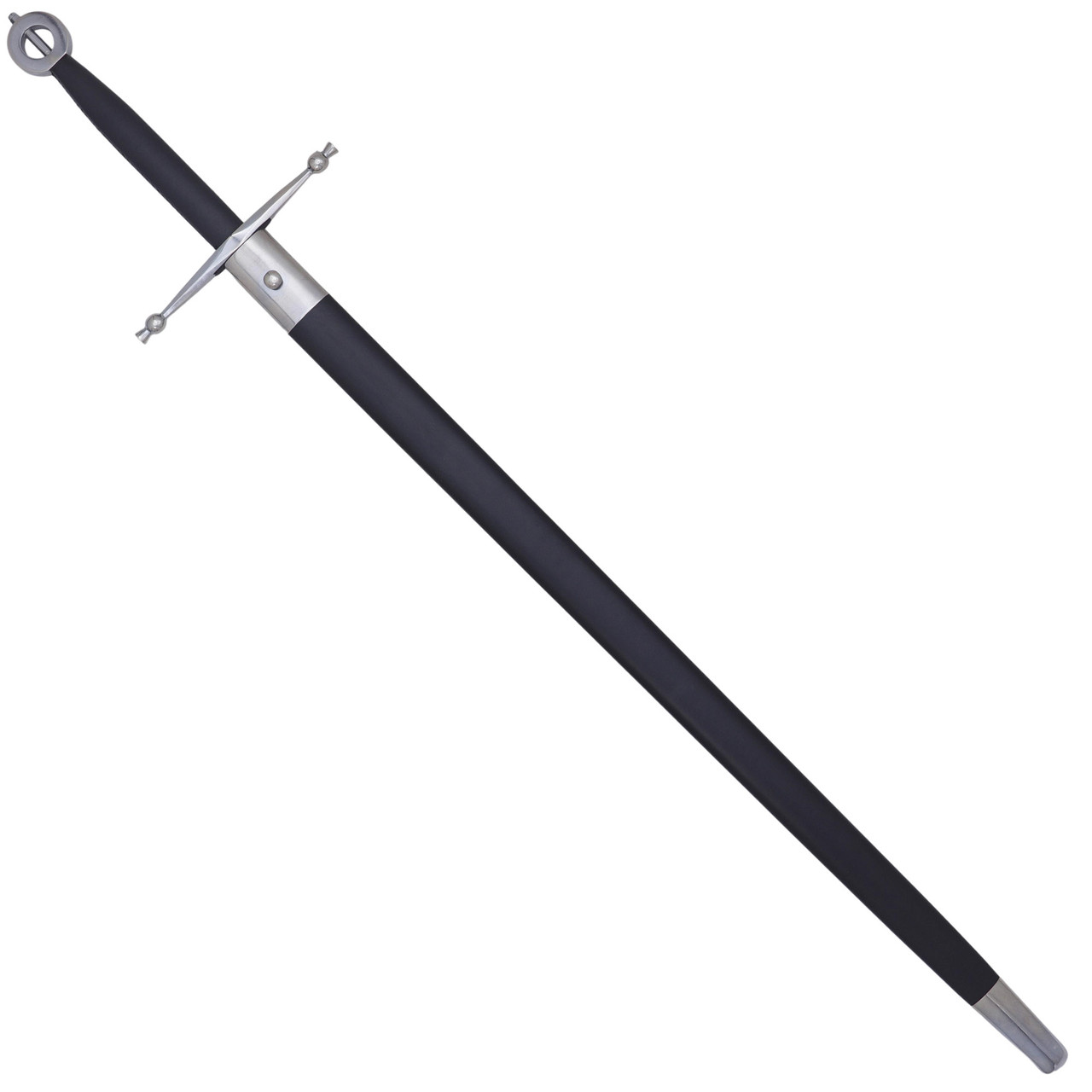 Medieval Two-Handed Longsword with Steel Hilt & Leather Scabbard ...