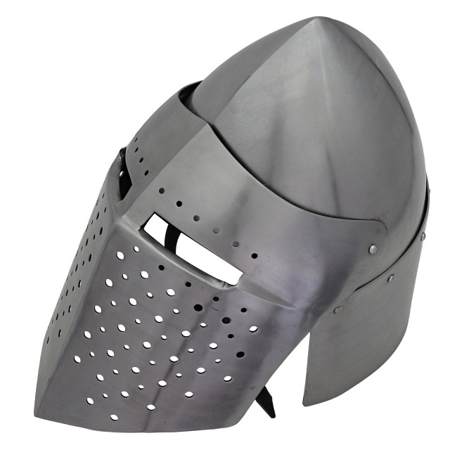 Italian Visored Barbuta Medieval Helmet – Mild Steel with Brass Accents ...