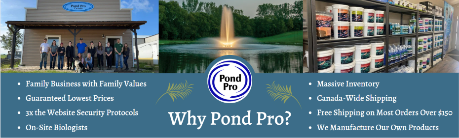 Pond Pro Canada Fountains, Aeration, Windmill Aeration, Pond Dye, Algaecide