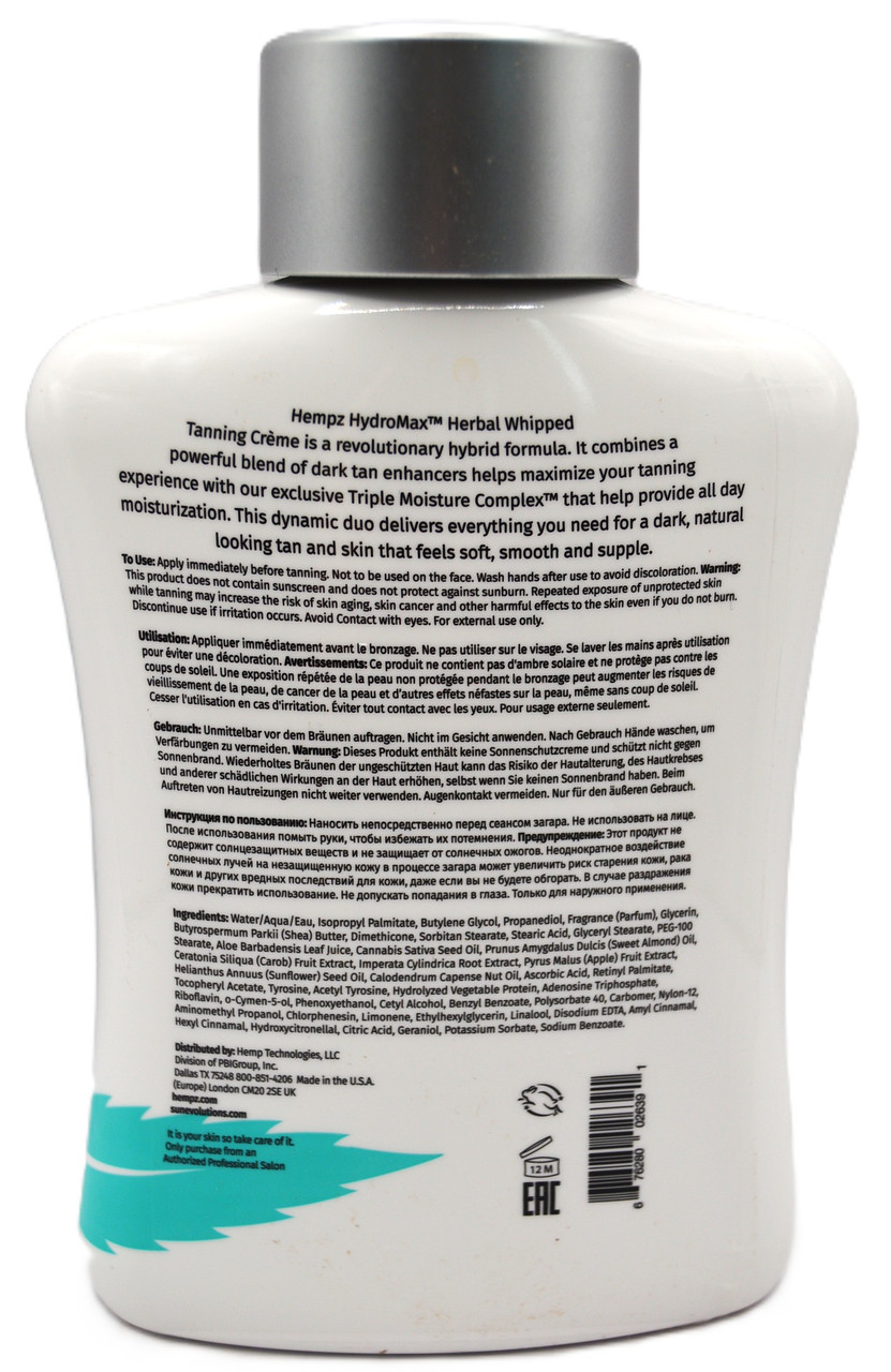 Hempz HydroMax Ultra Dark Maximizer Triple Moisture Tanning Lotion 13.5 oz