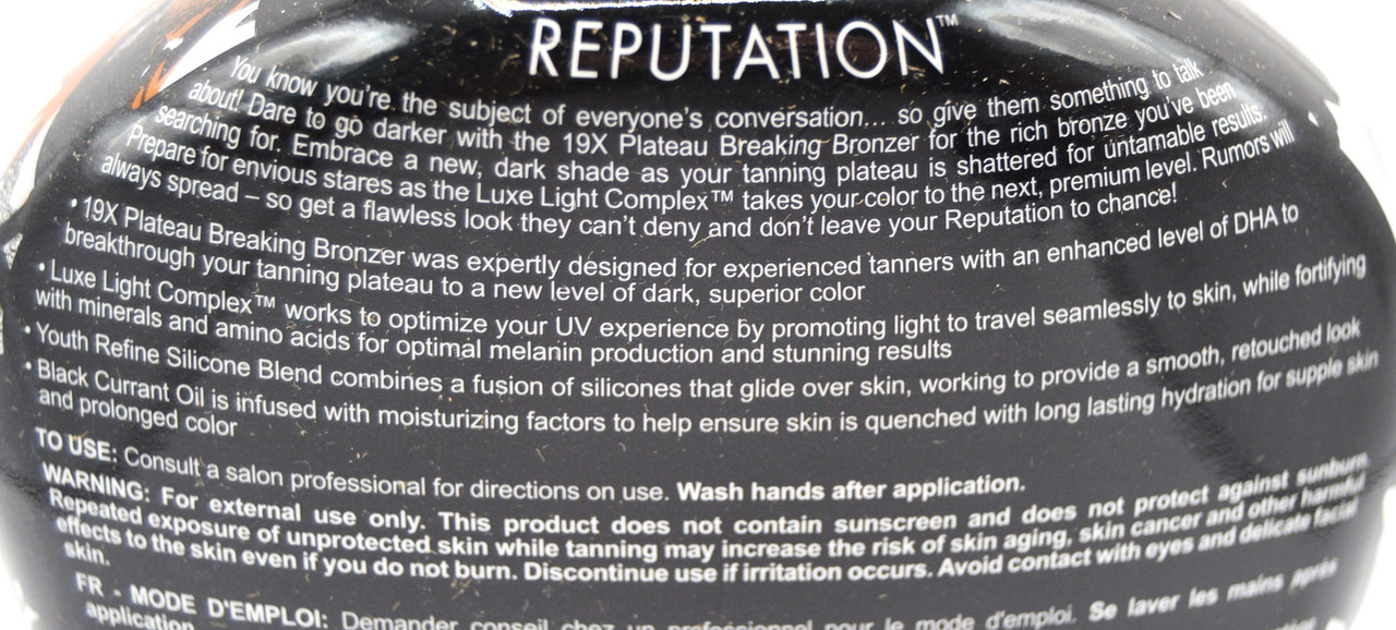 Designer Skin Reputation 19X Plateau Breaking Bronzer Tanning Lotion 13 ...