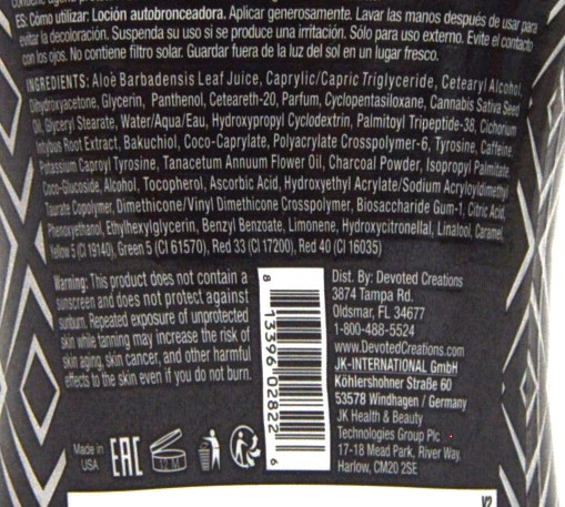 Devoted Creations Black Velvet Mattifying Black Bronzer Tanning Lotion ...