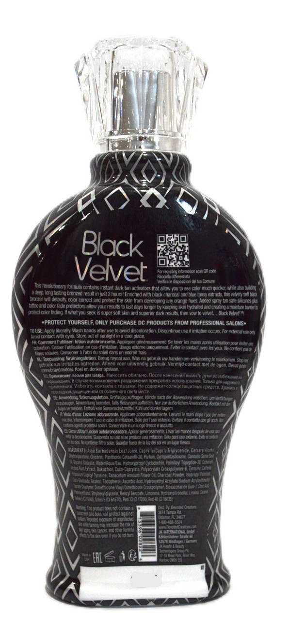 Devoted Creations Black Velvet Mattifying Black Bronzer Tanning Lotion ...