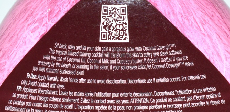Tanovations Coconut Covergirl Sunkissed Golden Glow Tanning Lotion 13.5 oz