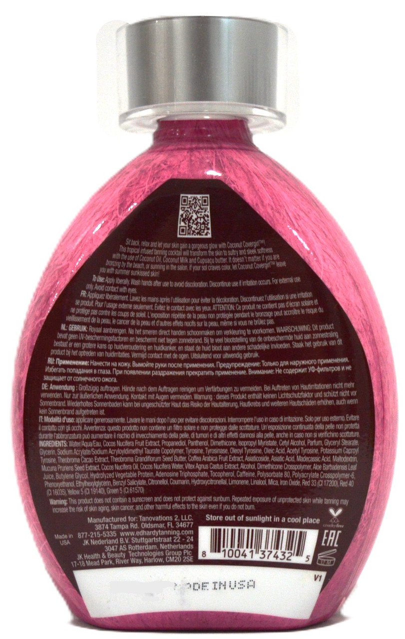 Tanovations Coconut Covergirl Sunkissed Golden Glow Tanning Lotion 13.5 oz