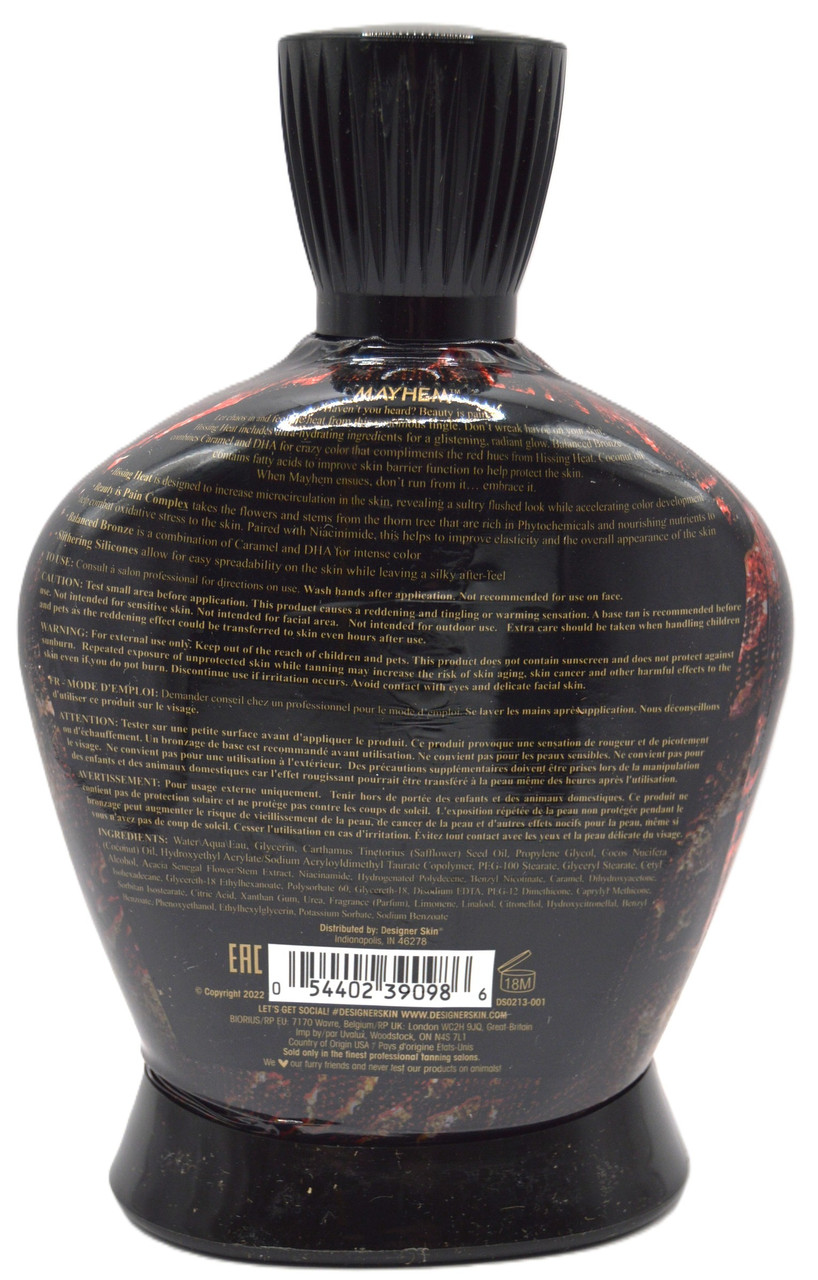 Designer Skin Mayhem Venomous Tingle Balanced Bronze Tanning Lotion 13.5 oz
