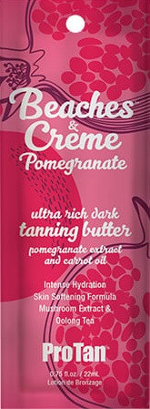 Pro Tan BEACHES & CREME POMEGRANATE Rich Dark Butter Tanning SAMPLE ...