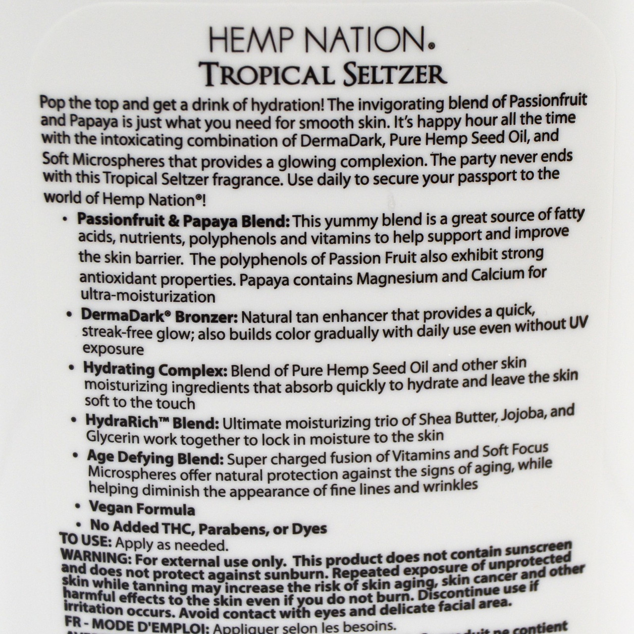 Australian Gold Hemp Nation Tropical Seltzer Moisturizing Tan Extender ...