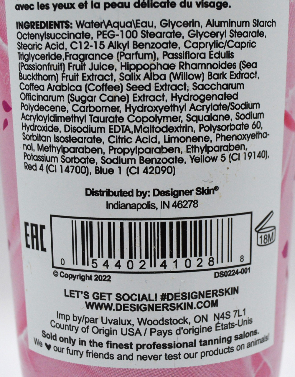 Designer Skin No Apologies Tan Extending Shave Lotion w/Minimizers 8.5 oz