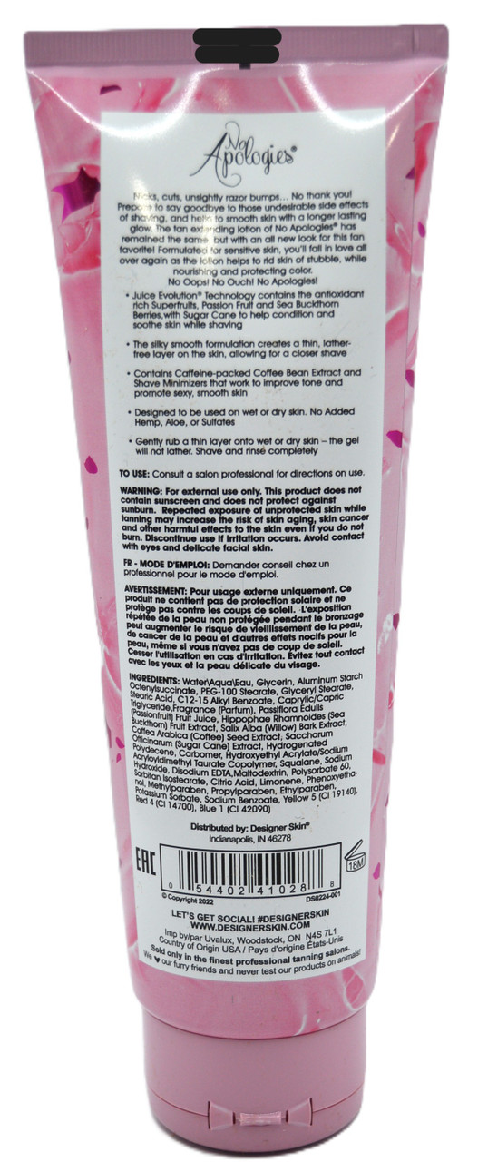 Designer Skin No Apologies Tan Extending Shave Lotion w/Minimizers 8.5 oz