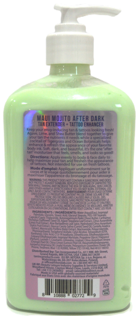 Tan Incorporated Maui Mojito After Dark Tan Extender Moisturizer 18 oz