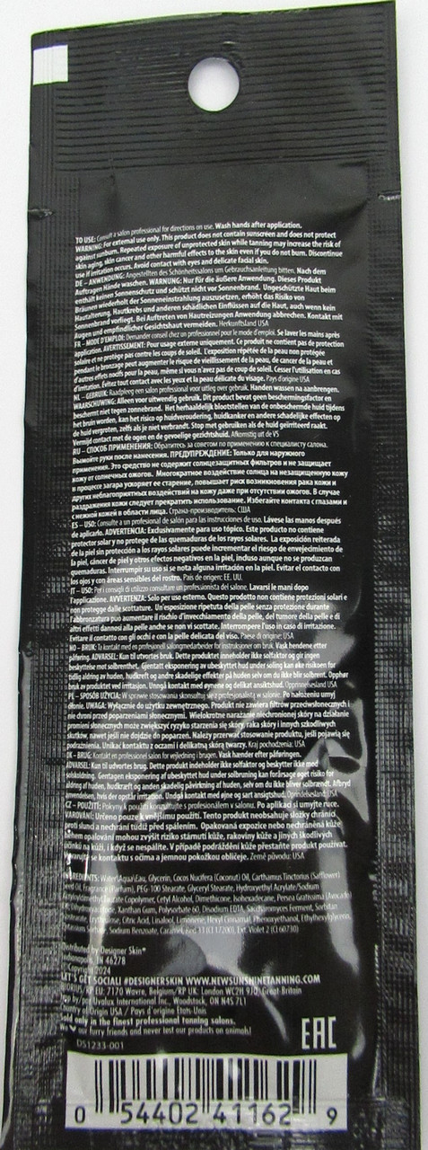 Designer Skin Grand Affair Quadruple Bronzing Tanning Sample Packet .5 oz