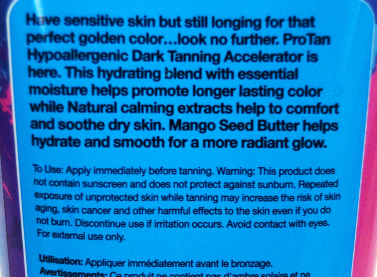 Pro Tan Hypoallergenic Dark Tanning Accelerator Tanning Lotion 9.5 oz
