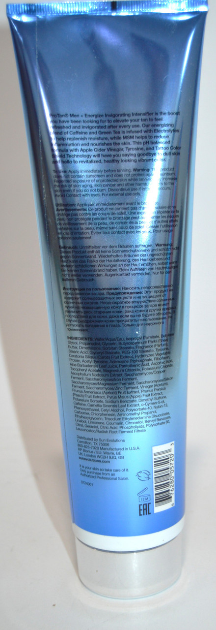 Pro Tan for Men + Energize Invigorating Intensifier Tanning Lotion 9.5 oz