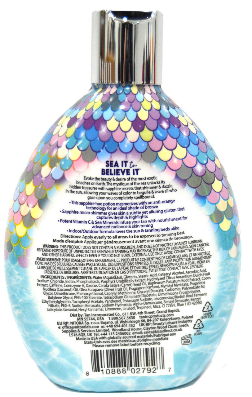 Tan Inc Sea It to Believe It 300X Sapphire Hue Shimmer Tanning Lotion ...