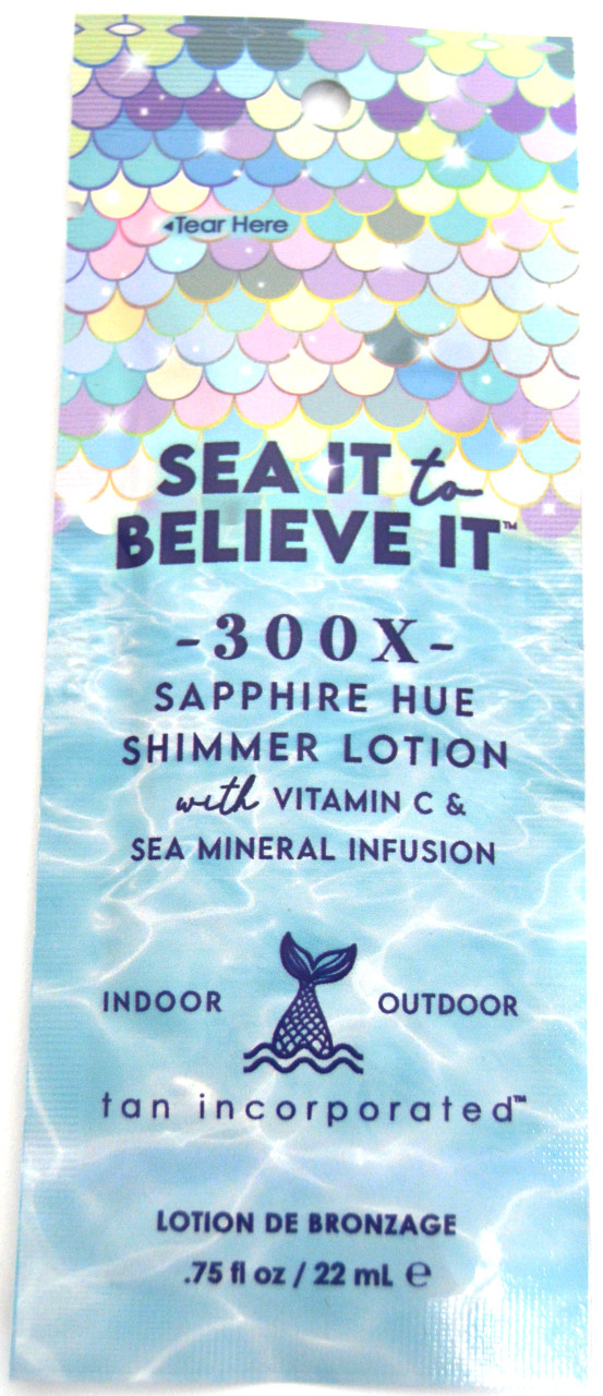 Tan Inc Sea It to Believe It 300X Sapphire Hue Shimmer Tanning Sample ...